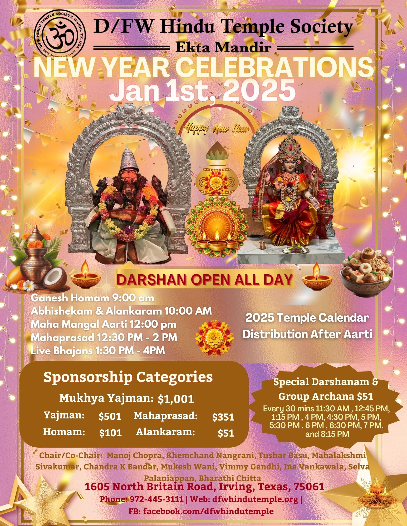 New Year Puja and Celebrations - DFW Hindu Temple Society